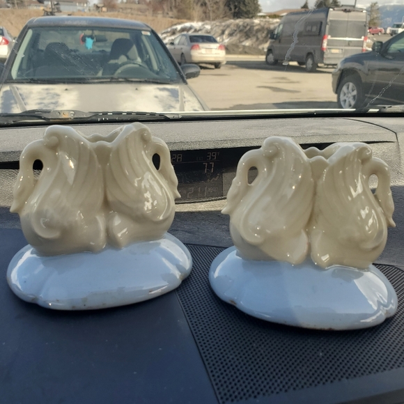 Accents | Vintage Chadwick China White Art Pottery Swan Candle Holder ...